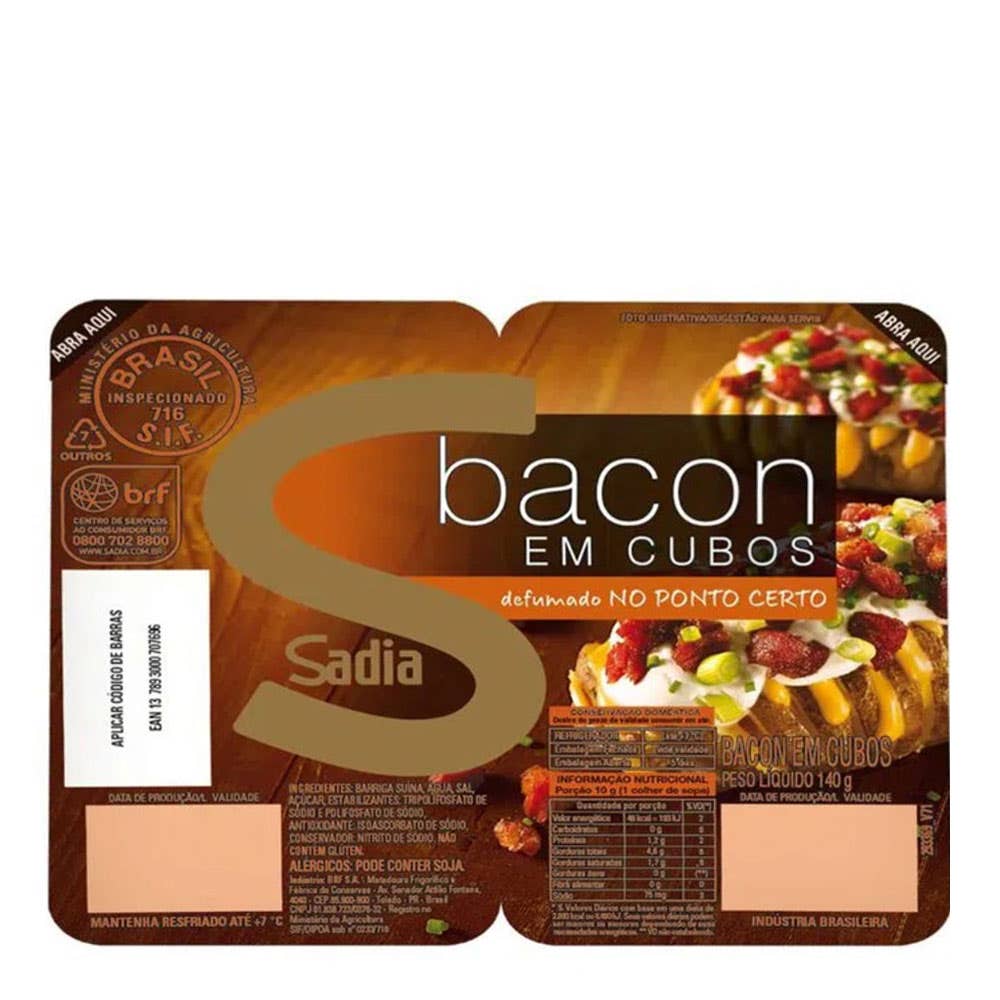 Bacon em Cubos Sadia 140g | Natural da Terra