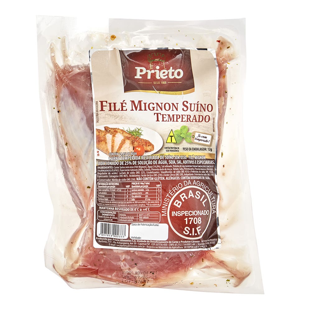 Filé Mignon Suíno Temperado Prieto Unidade | Natural da Terra