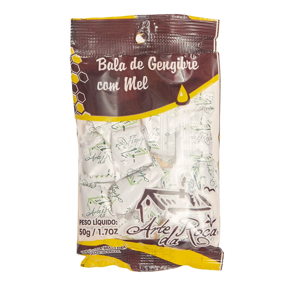 Bala Gengibre Com Mel Arte Da Roca 50G | Natural da Terra